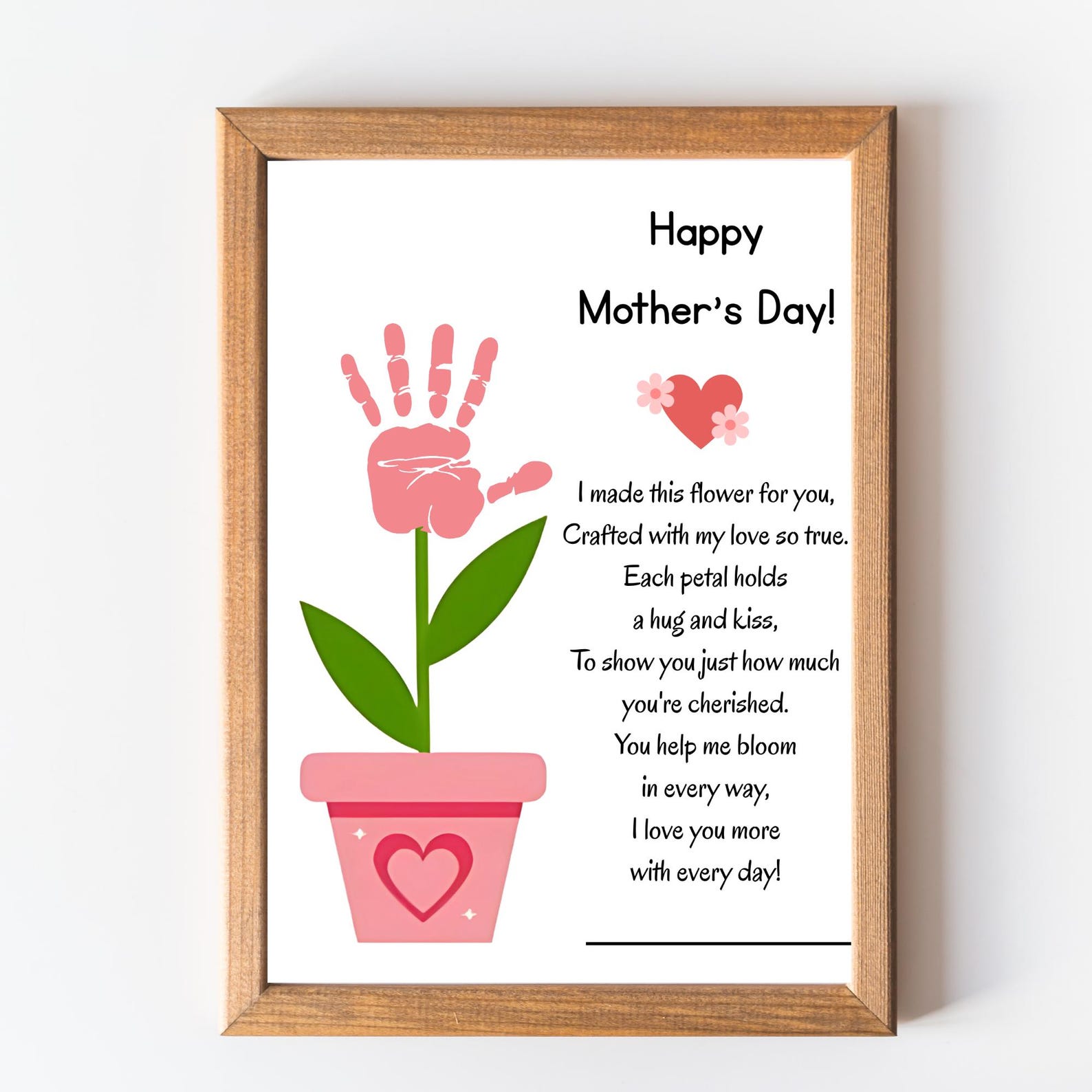 Mother's Day Handprint Craft for Kids | Gift for Mom | Flower Poem ...