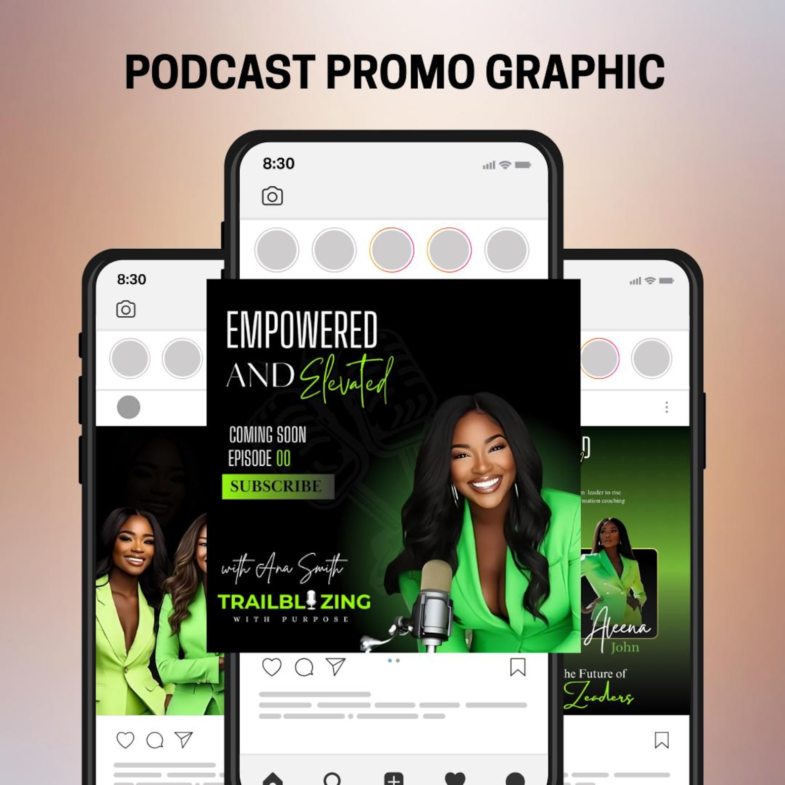 5-in-1 Editable Podcast Promo Flyer | Social Media Podcast Promotion ...