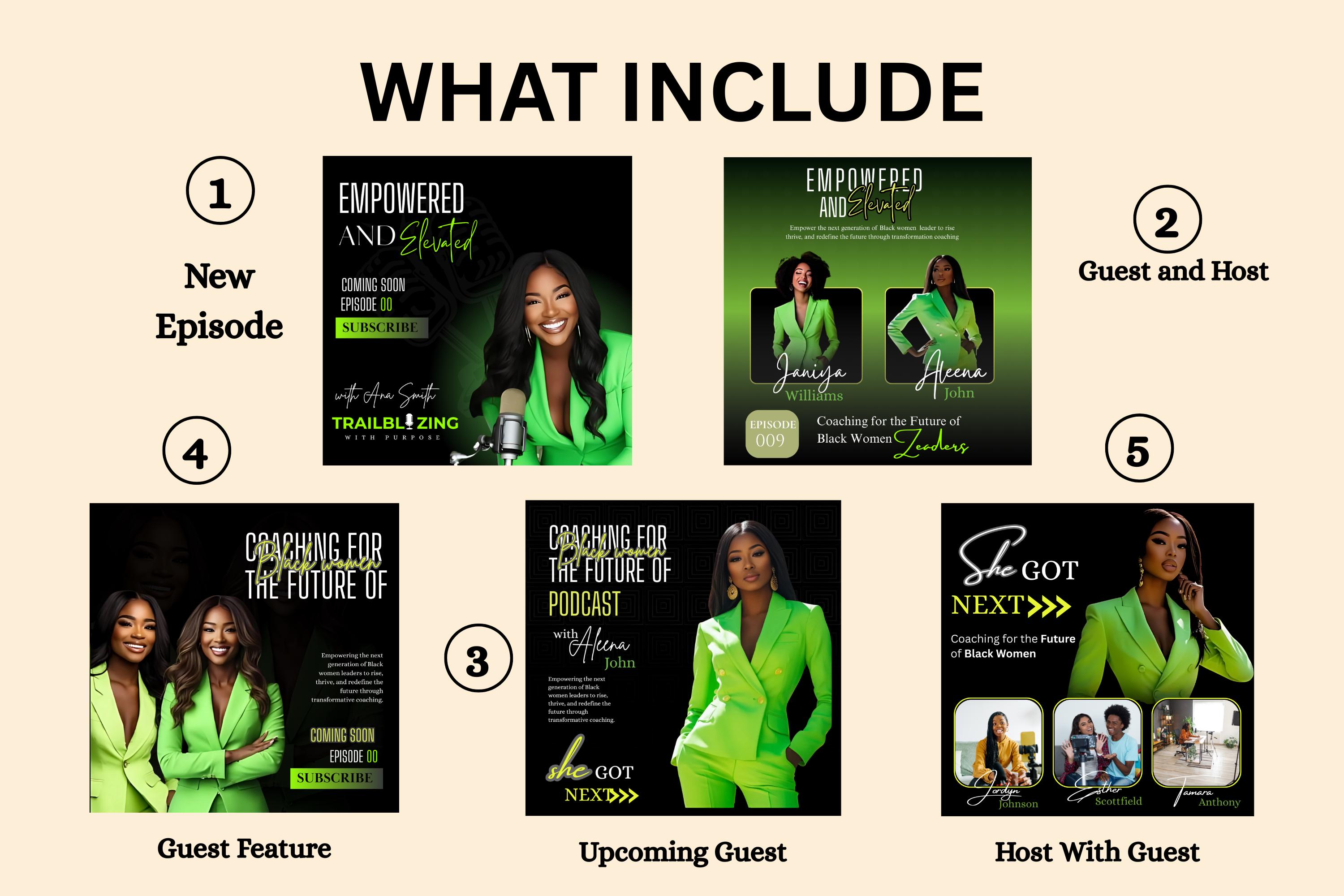 5-in-1 Editable Podcast Promo Flyer | Social Media Podcast Promotion ...