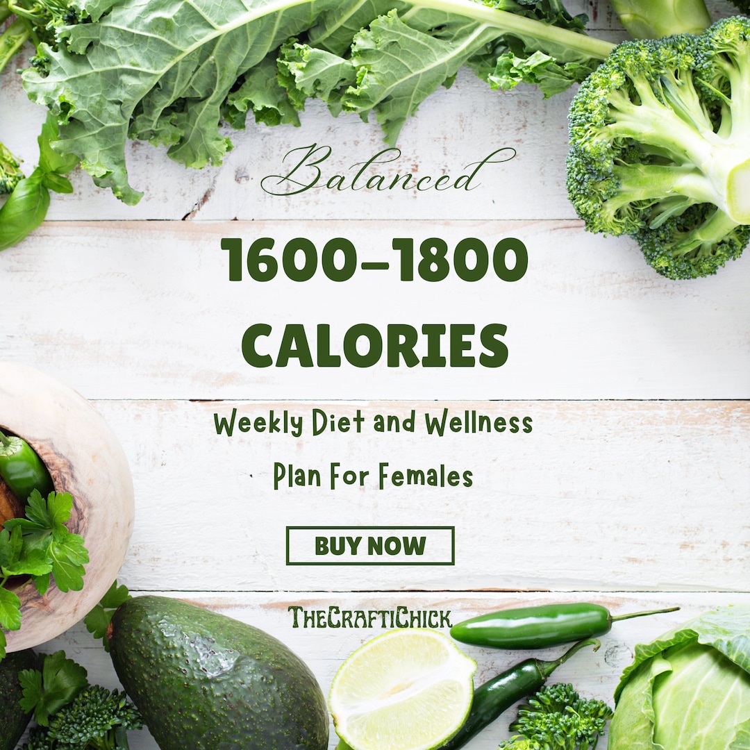 1600-1800 Calorie Anti-inflammatory Meal Plan | Planner | Weight ...