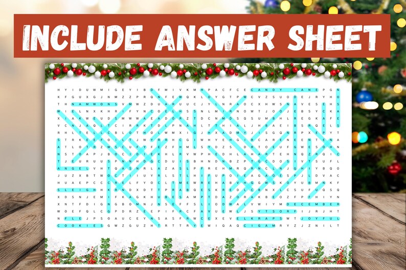 Giant Christmas Word Search Printable, Holiday Word Puzzle, Chrisitmas ...