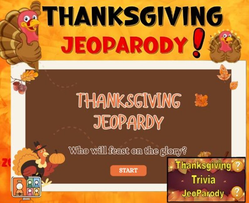 Thanksgiving Jeopardy Game Printable – Turkey Day Trivia With ...