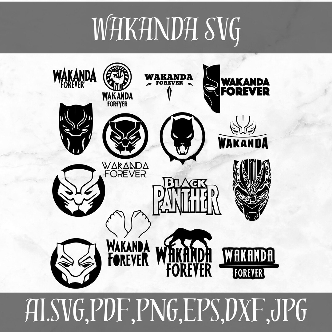 Black Panther Bundle ,silhouette Digital Clipart,wakanda Printable SVG ...