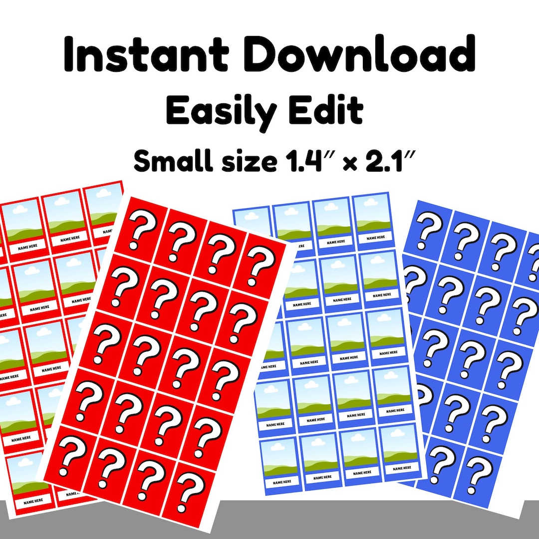 Editable Guess Who Game Template – Custom Printable Party Game Board ...