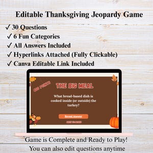 Thanksgiving Jeopardy Game Printable – Turkey Day Trivia With ...