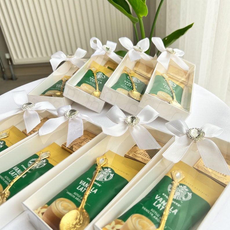 Rustic Wedding Coffee Gift Box: Starbucks Coffee, Spoon & Chocolate - Etsy