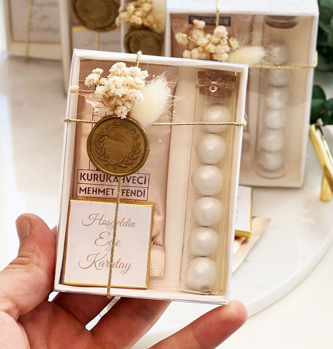 Personalized Turkish Coffee Wedding Favor, Almond Candy Gift Box - Etsy
