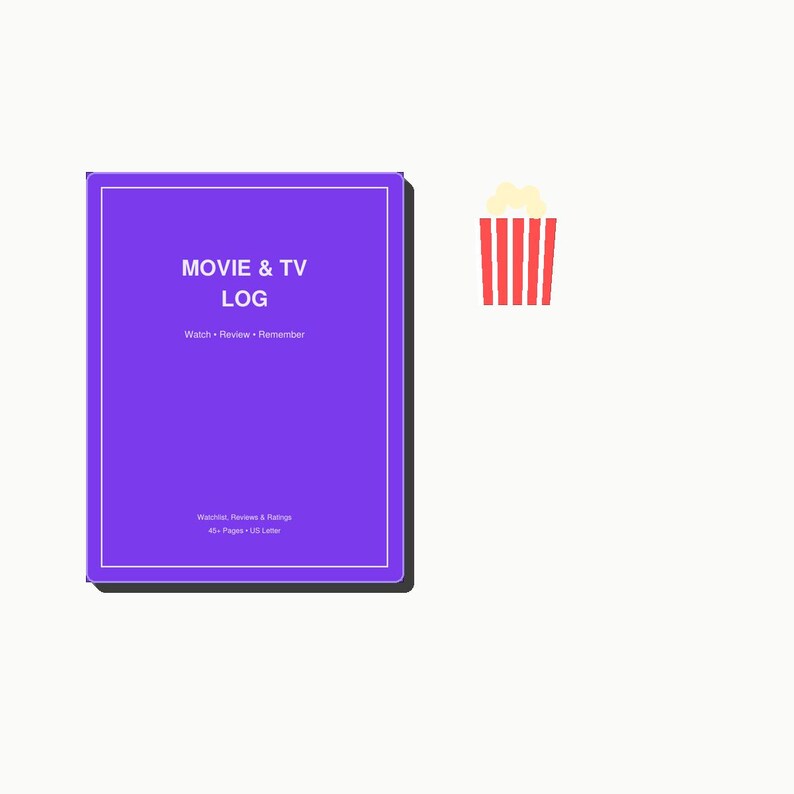 Movie & TV Show Log, Watchlist Tracker, Film Review Journal (digital ...