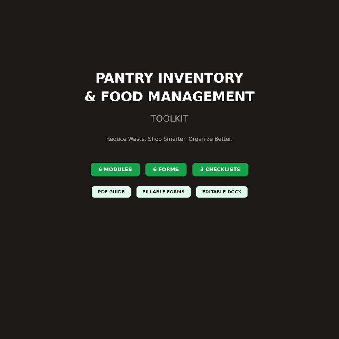 Pantry Inventory Toolkit | Food Management System | Expiry Tracker ...