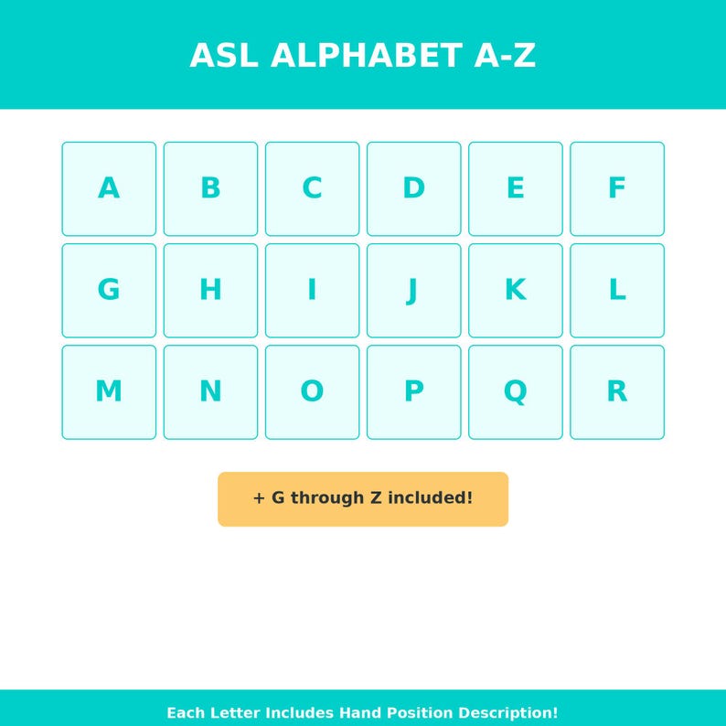 ASL Sign Language Printable Alphabet Flashcards American Sign Language ...
