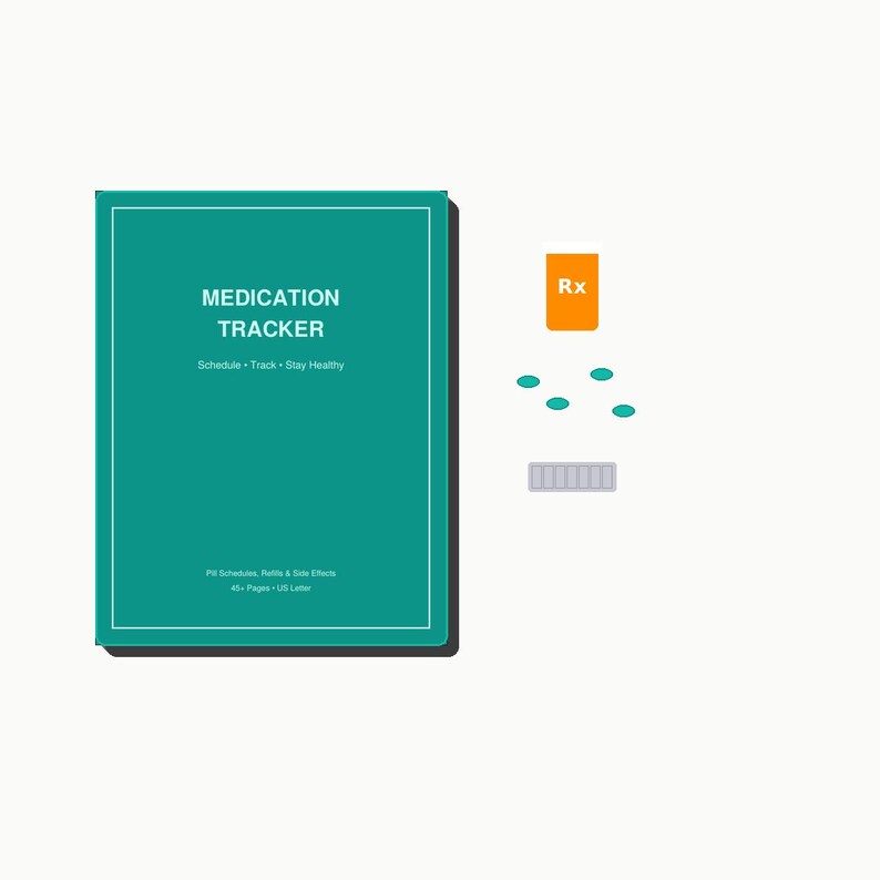 Medication Tracker Printable, Pill Schedule, Refills, Side Effects Log ...