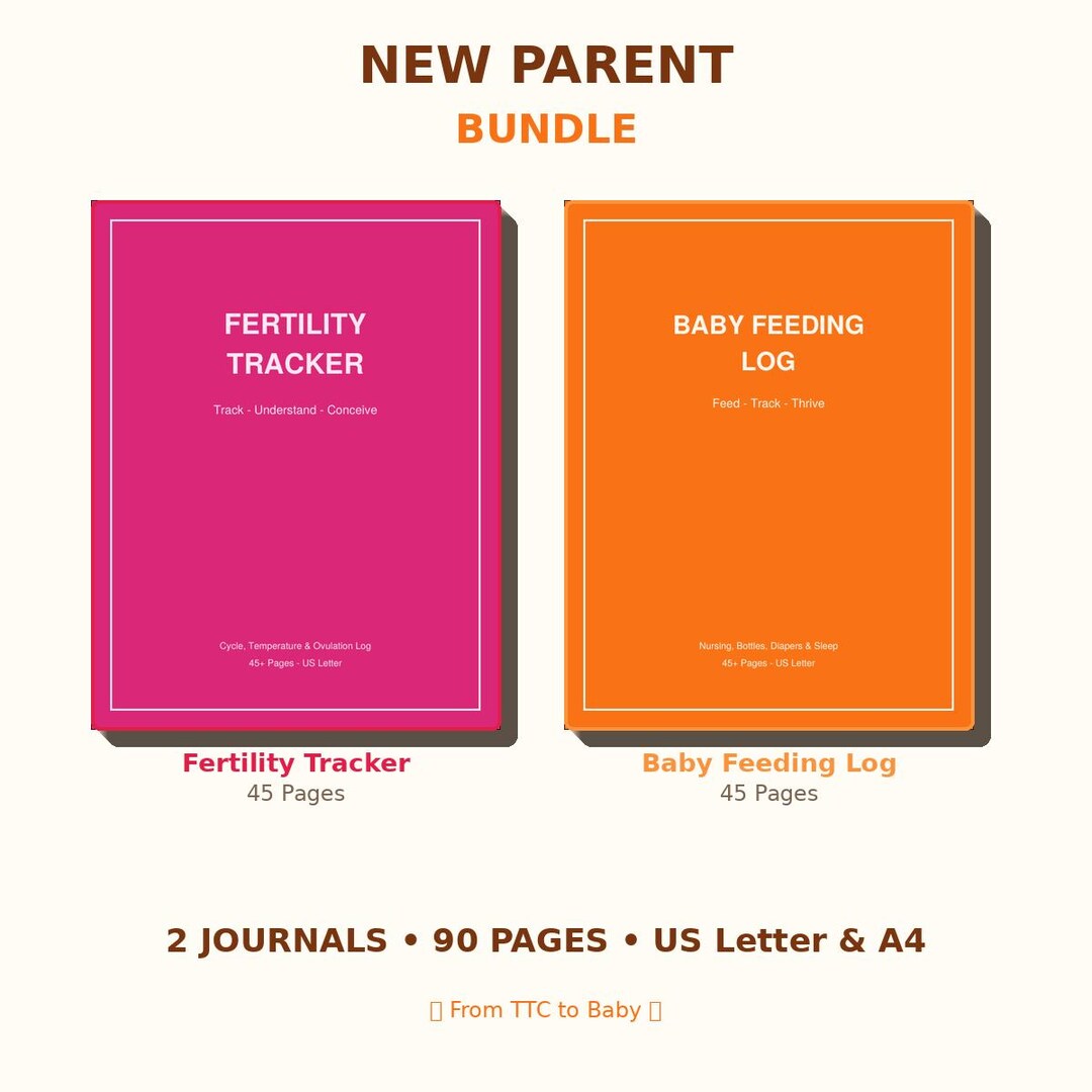 New Parent Bundle, Fertility Tracker Baby Feeding Log, TTC Planner ...