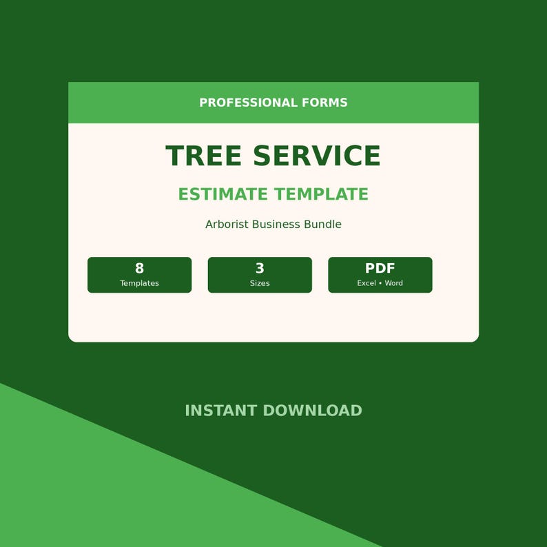 Arborist Business Bundle, Tree Service Forms, Estimate Invoice Template ...