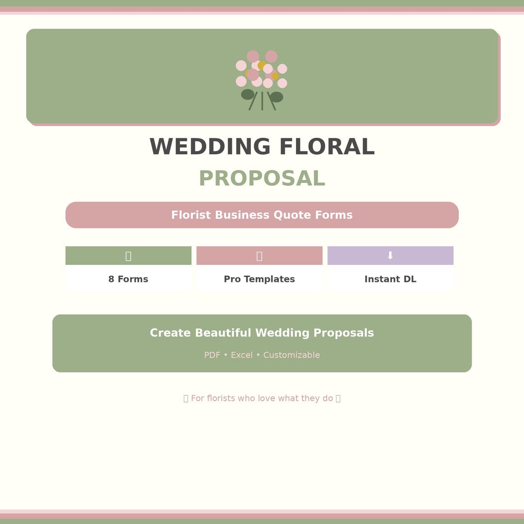 Florist Wedding Proposal Template | Floral Business Quote Forms ...