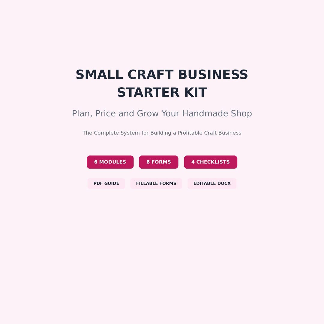 Handmade Business Planner | Craft Shop Starter Kit (fillable PDF DOCX ...