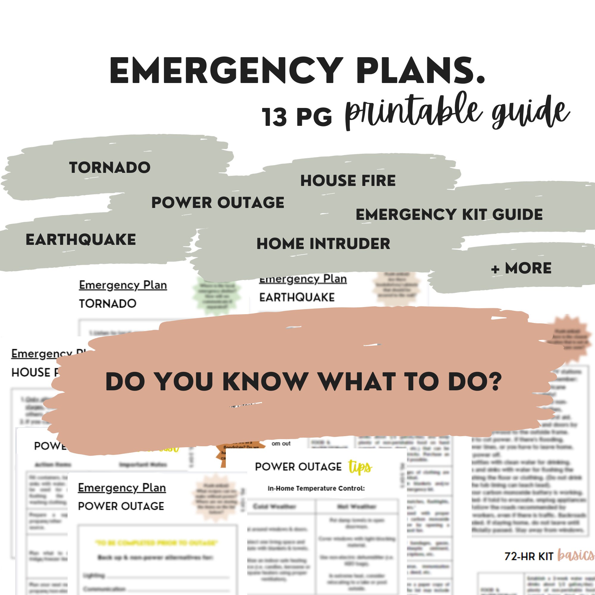 Emergency Plans Checklist - Natural Disasters, Home Emergency Prep ...