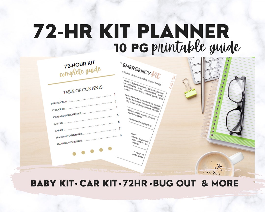 72-HR Kit Planner, Checklist Guide - Etsy