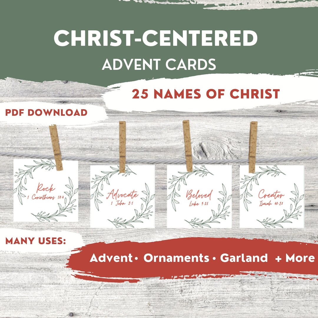25 Names of Christ PDF Cards Ornaments Advent Calendar - Etsy