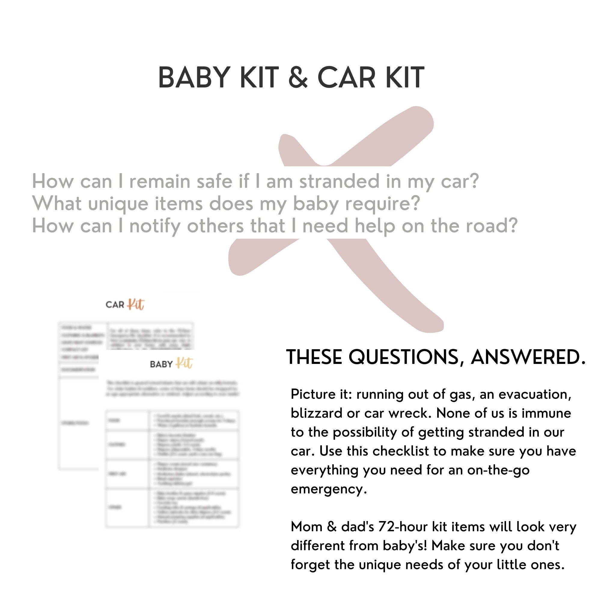 72-HR Kit Planner, Checklist Guide - Etsy