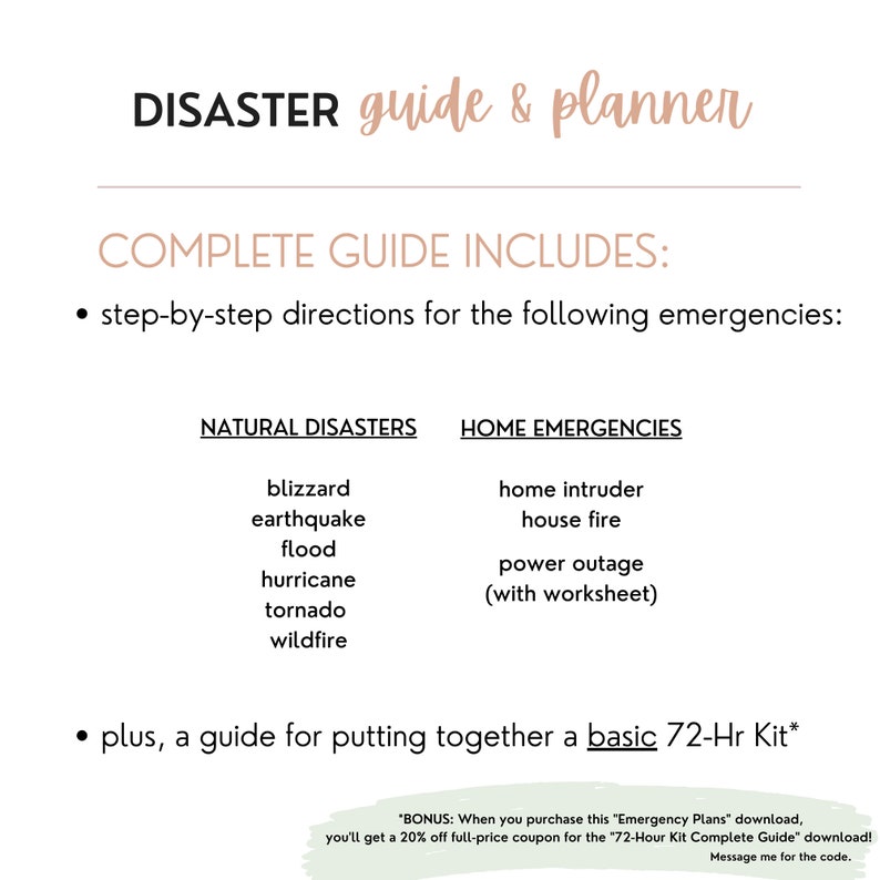 Emergency Plans Checklist - Natural Disasters, Home Emergency Prep ...