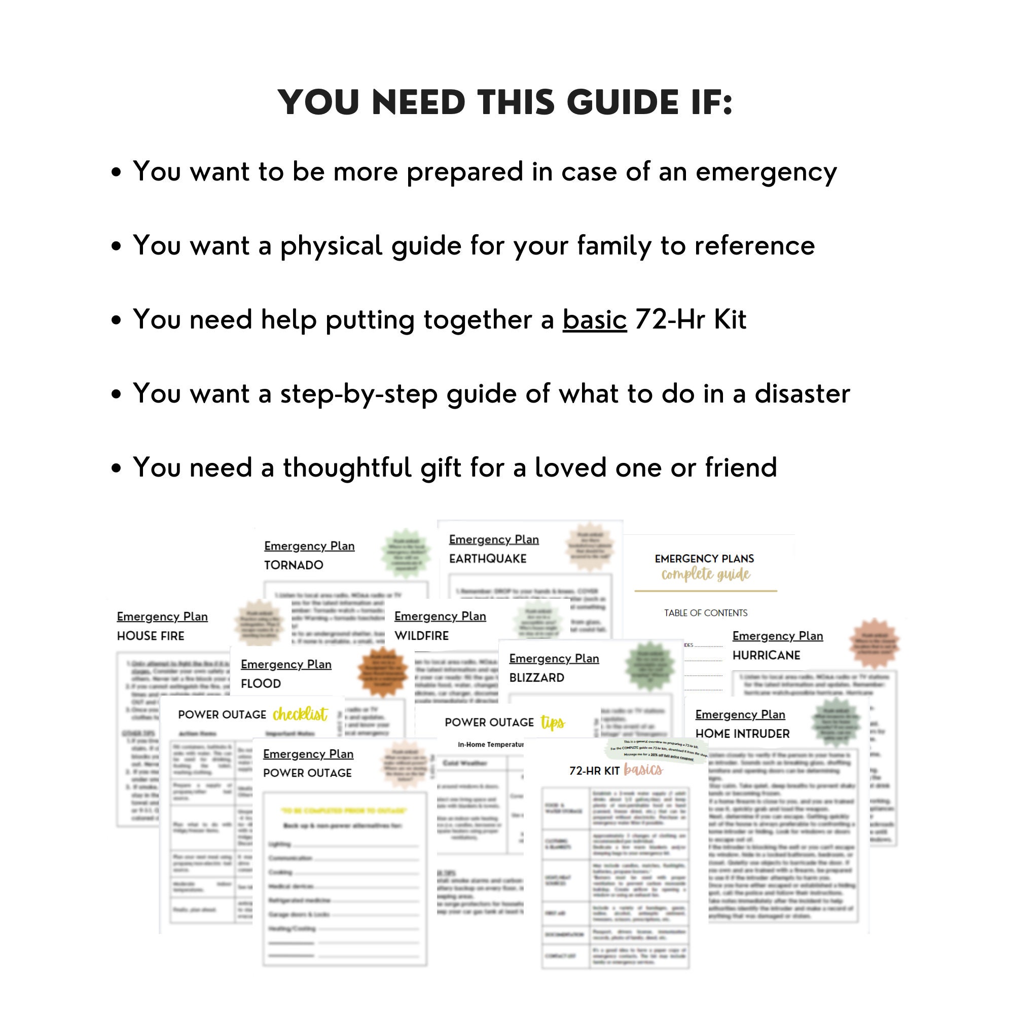 Emergency Plans Checklist - Natural Disasters, Home Emergency Prep ...