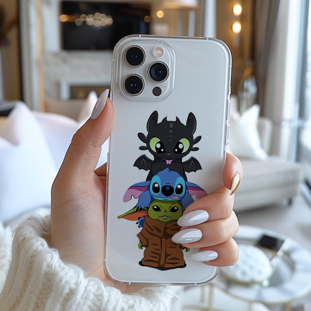 Vintage Disney Disney Toothless Stitch and Baby Yoda Friends Phone Case ...
