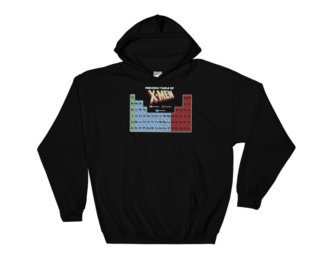 Marvel Periodic Table of X Men Elements Colorful X Men Hoodie Sweat ...