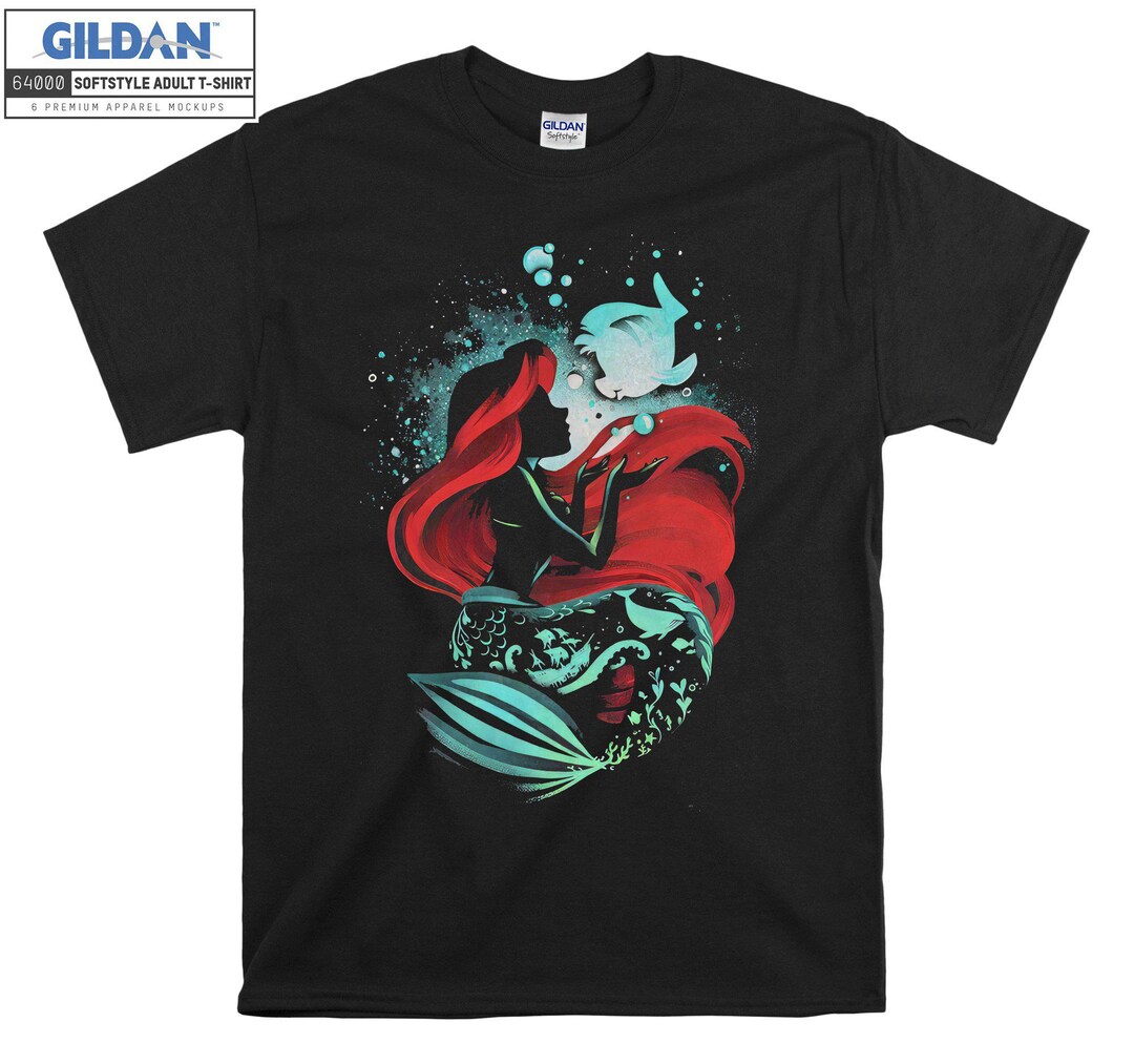 Retro Disney the Little Mermaid Ariel Princess Silhouette T-shirts ...