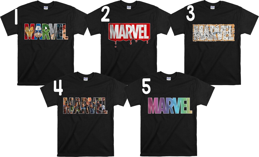 Marvel Logo Classic Logo Avengers Super Heroes Halloween Icons T-shirt ...