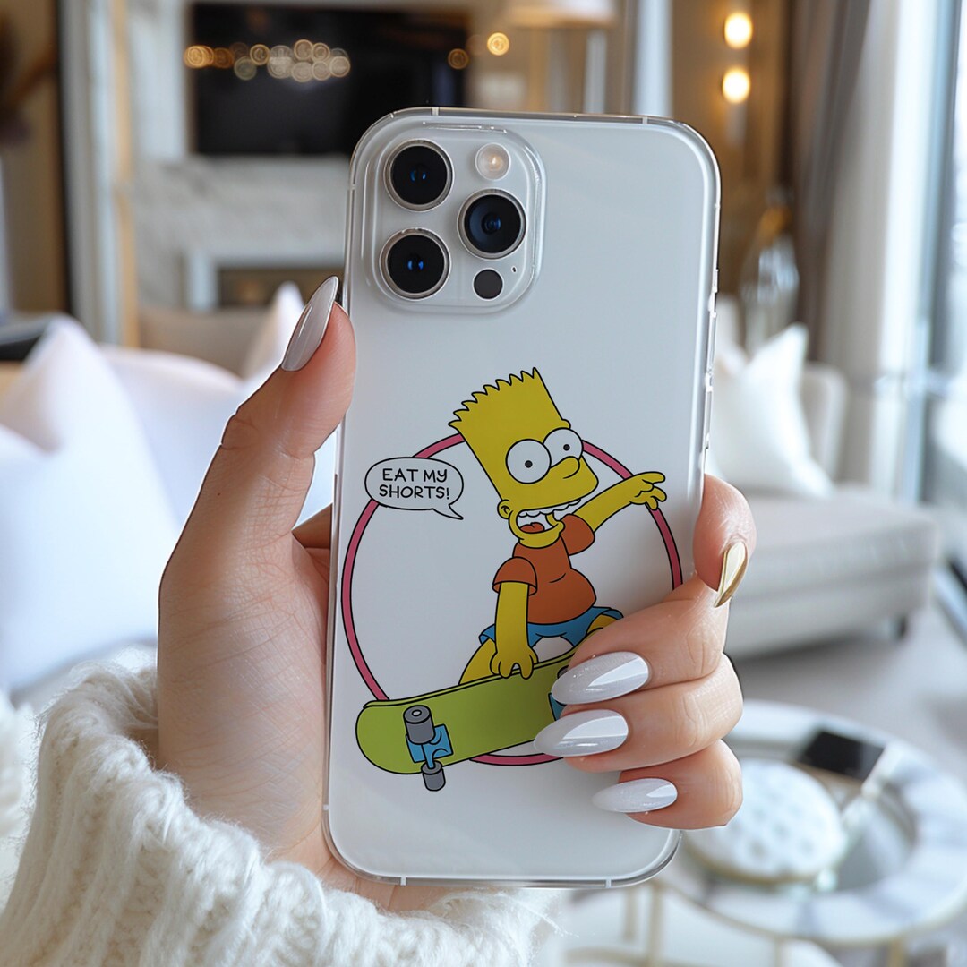 The Simpsons Funny Famous Cartoon Character Bart Simpson Figure Phone ...
