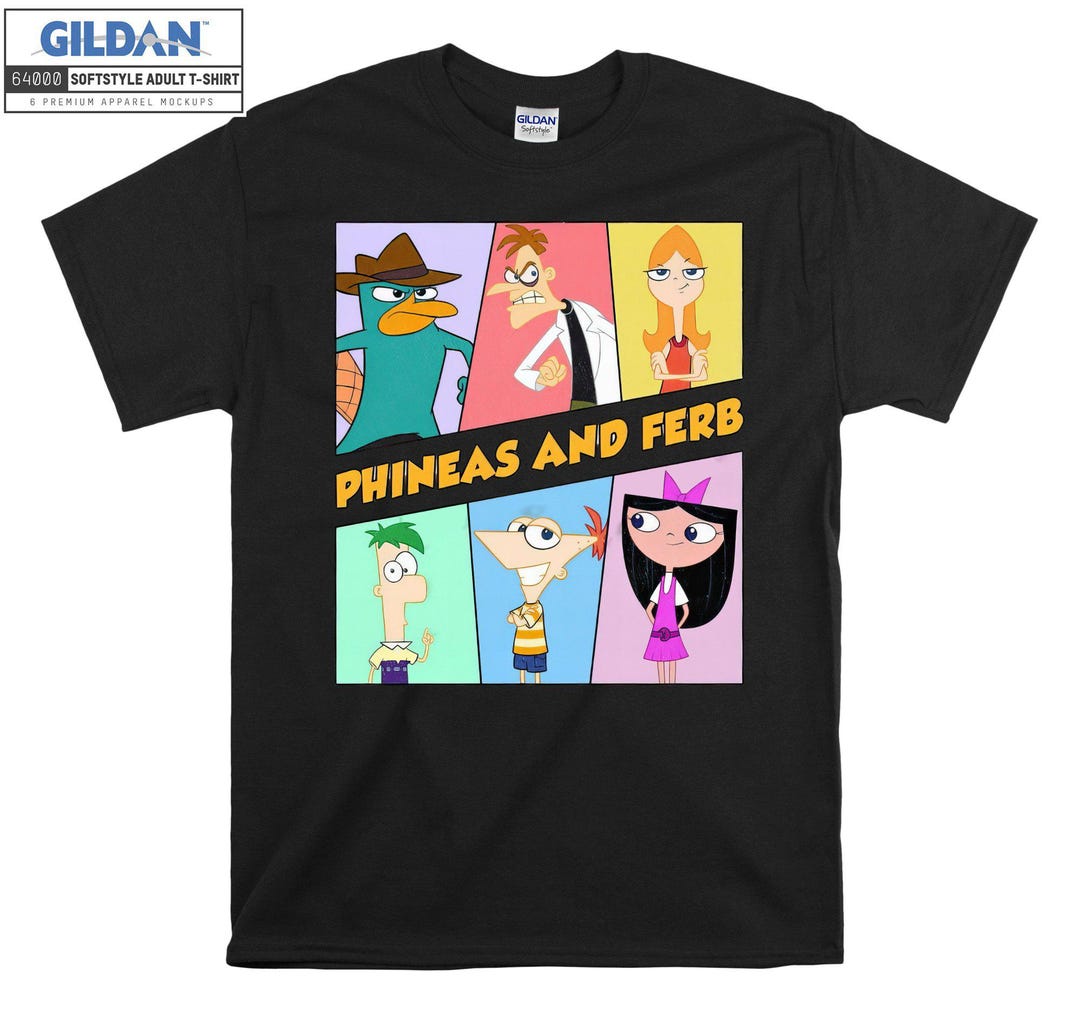 Disney Phineas and Ferb Retro 90s Characters T Shirt T-shirts, Kids ...