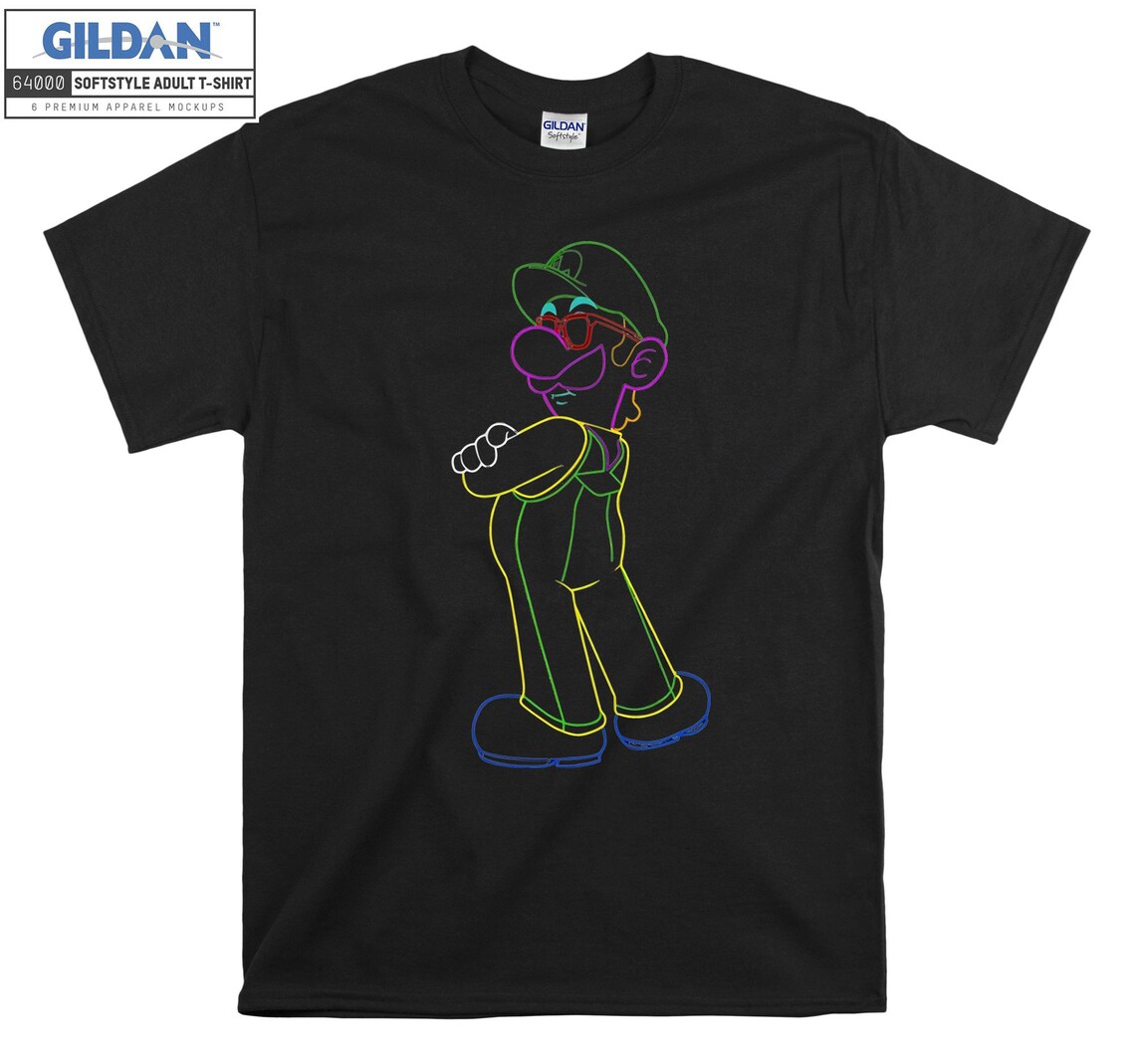 Super Mario Luigi Neon Outline T-shirt Hoody Kid Child Tote Bag Tshirt ...