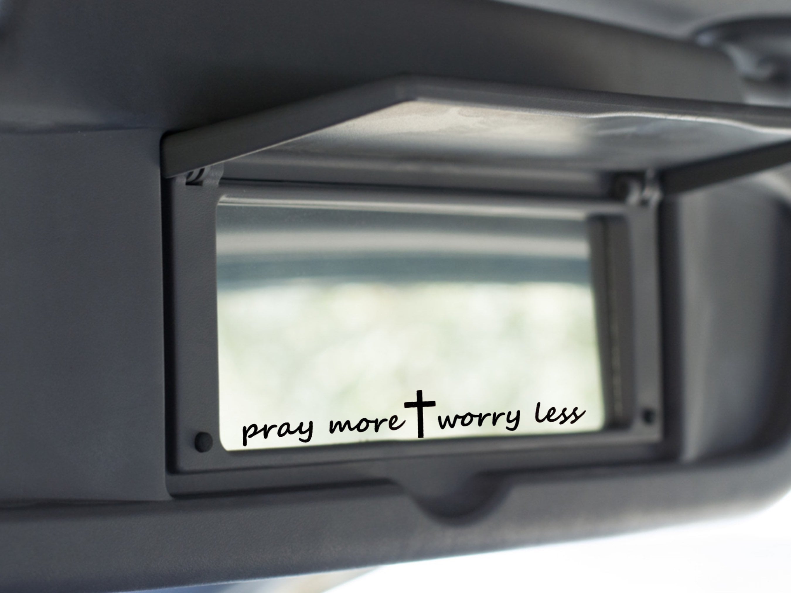 Pray More Worry Less Car Mirror Decal: Inspirational Vinyl Sticker - Etsy