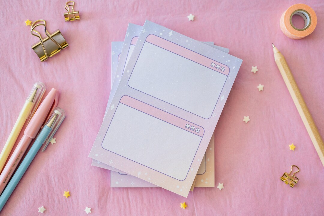 Cute A6 Notepad 50 Sheets, Aesthetic Stationery, Notepad for To-do List ...