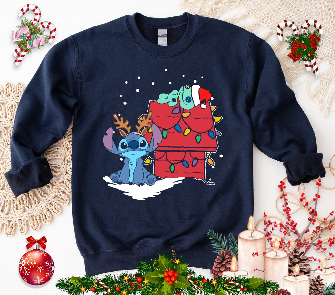 Disney Stitch and Scrump Christmas Lights Shirt Lilo and - Etsy