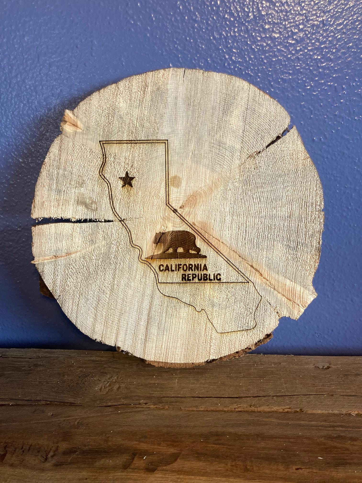 Engraved Log Slice Wood Art. Engraved Wedding Gift. Laser Etched Wood ...