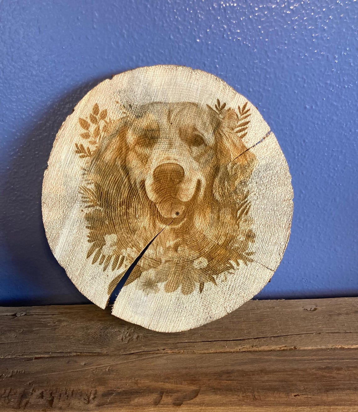 Engraved Log Slice Wood Art. Engraved Wedding Gift. Laser Etched Wood ...