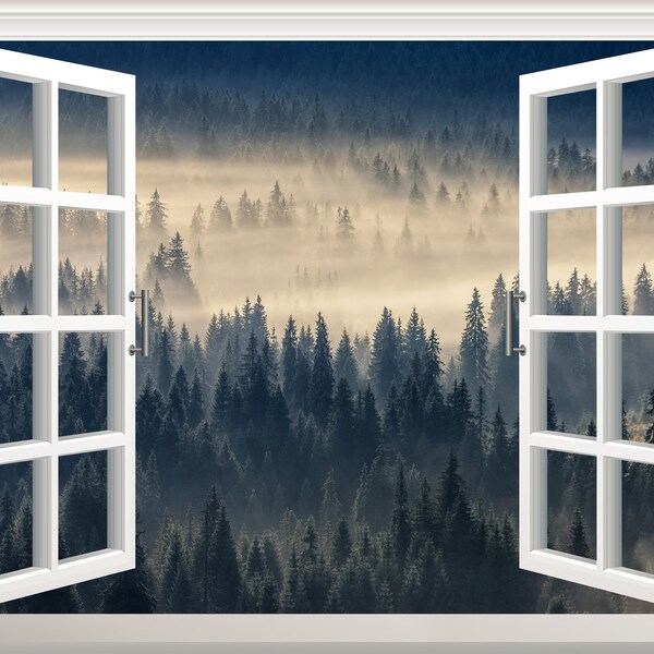 3d Window View Forest Landscape - Etsy