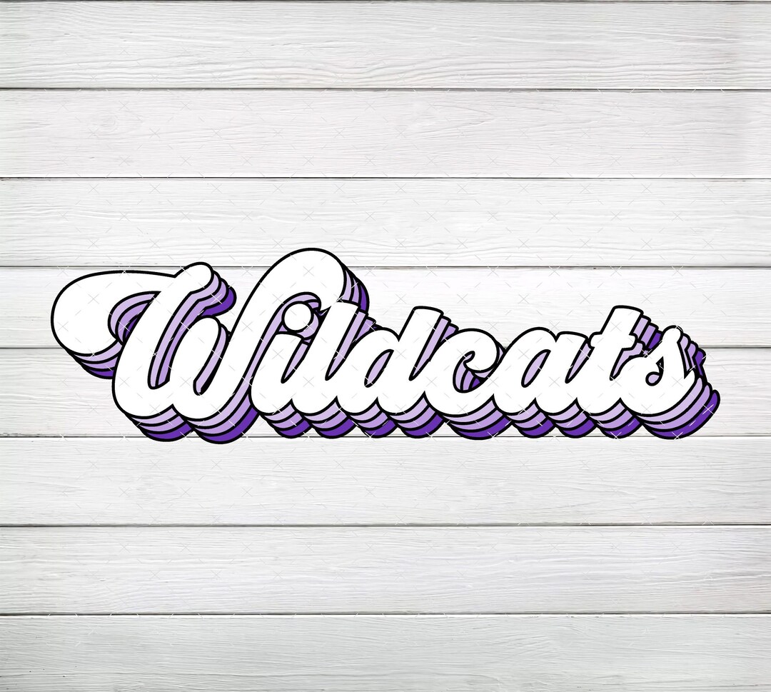 Wildcats Stacked Script Shades of Purple PNG, Digital File, Instant ...