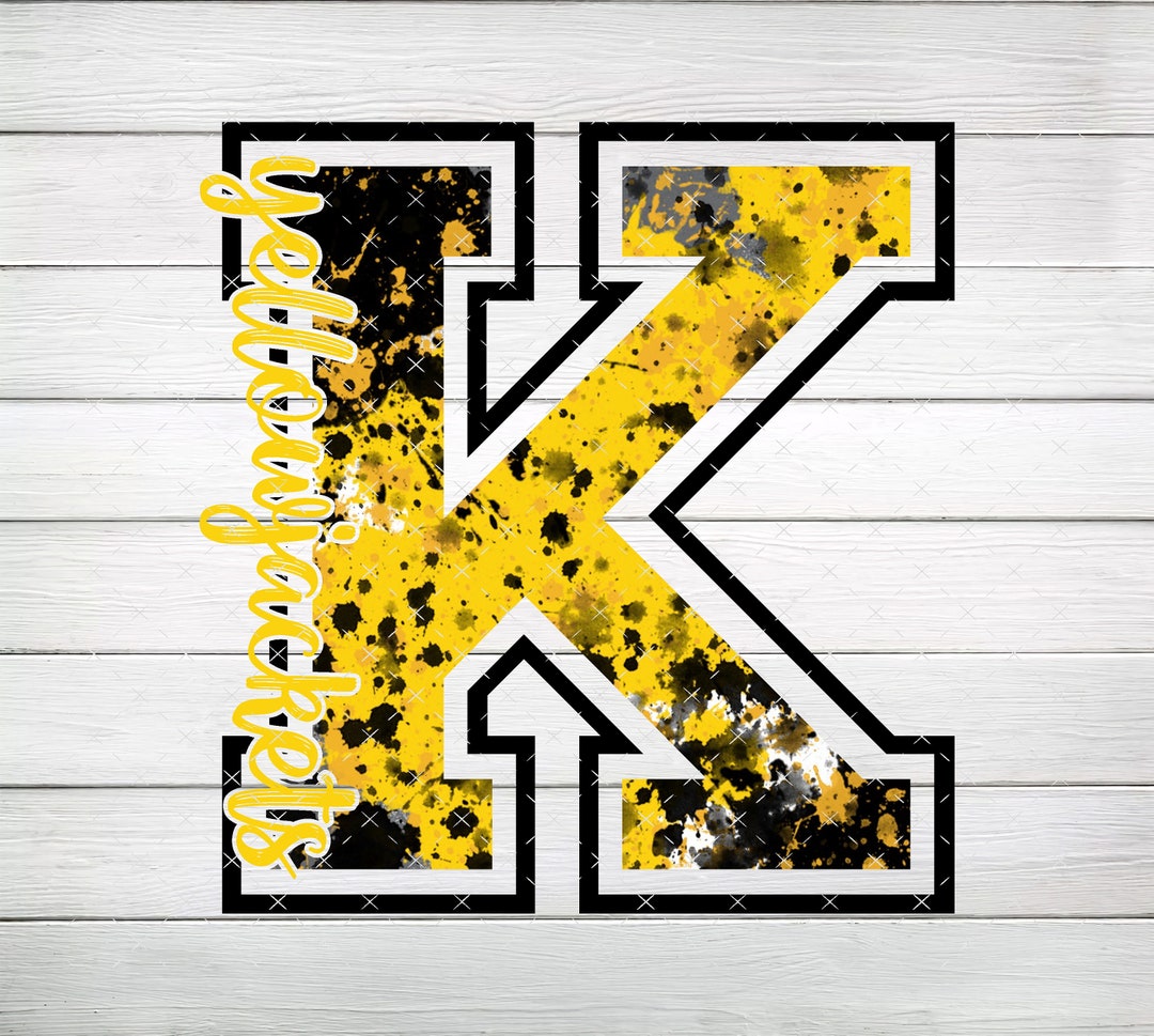 K Yellowjackets Paint Splatter PNG, Yellow and Black Png, Digital File ...