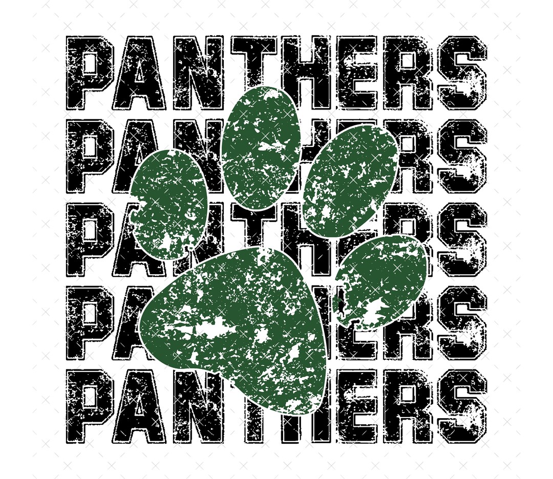 Panthers Green Paw Print PNG, TX Spirit PNG, Digital File, Instant ...