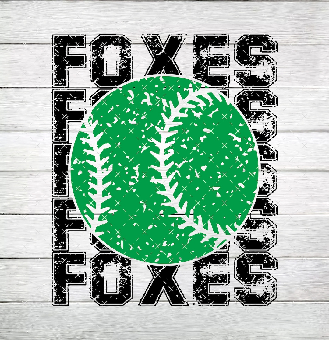 Foxes Baseball PNG, Black and Green Digital File, Instant Download - Etsy