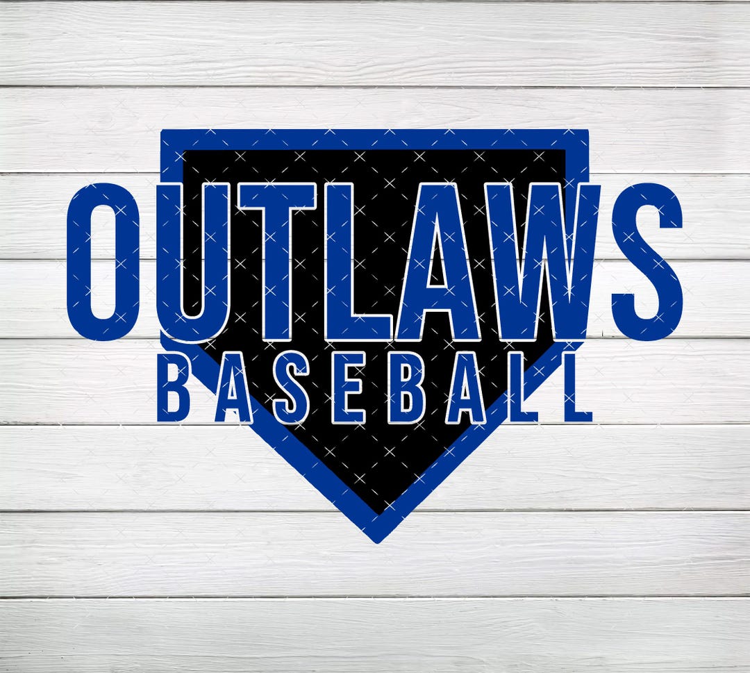 Outlaws Baseball Home Plate Blue & Black SVG/PNG, Digital File - Etsy