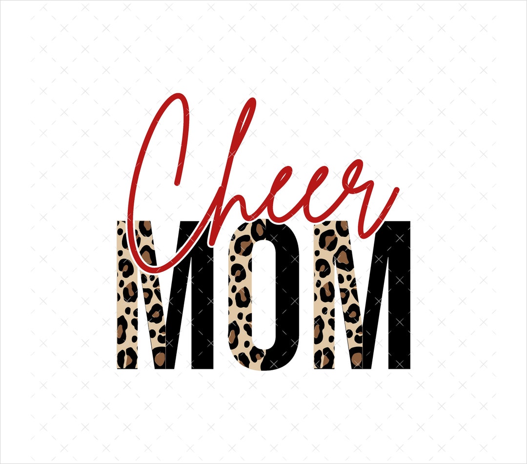 Cheer Mom Leopard PNG, Black and Red Png, Sublimation Digital File ...