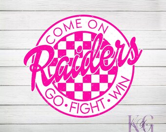 Pink Raiders Football Cheer PNG Sports Sublimation Design for - Etsy
