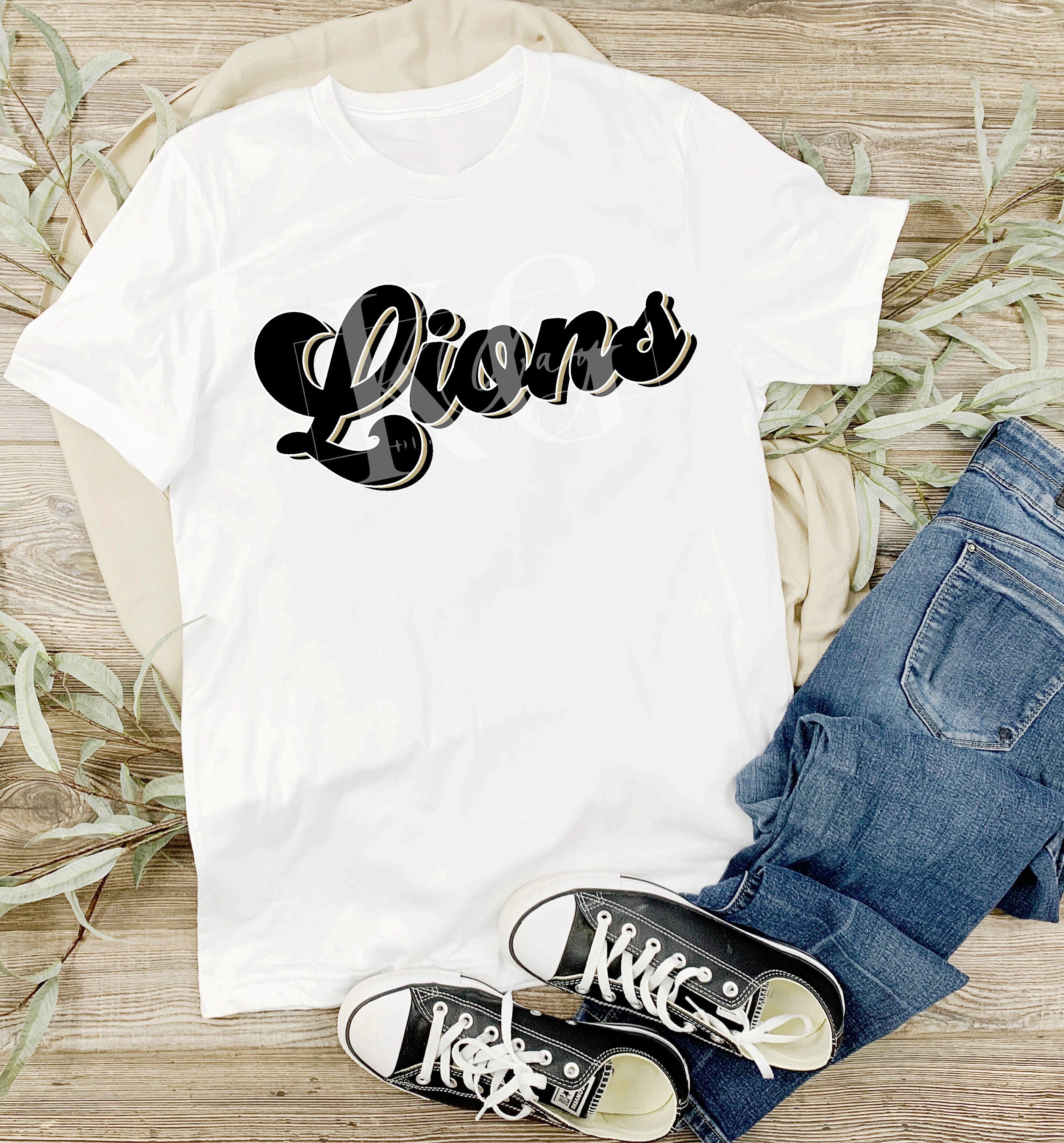 Lions Cursive With Gold Shadows - PNG - Etsy