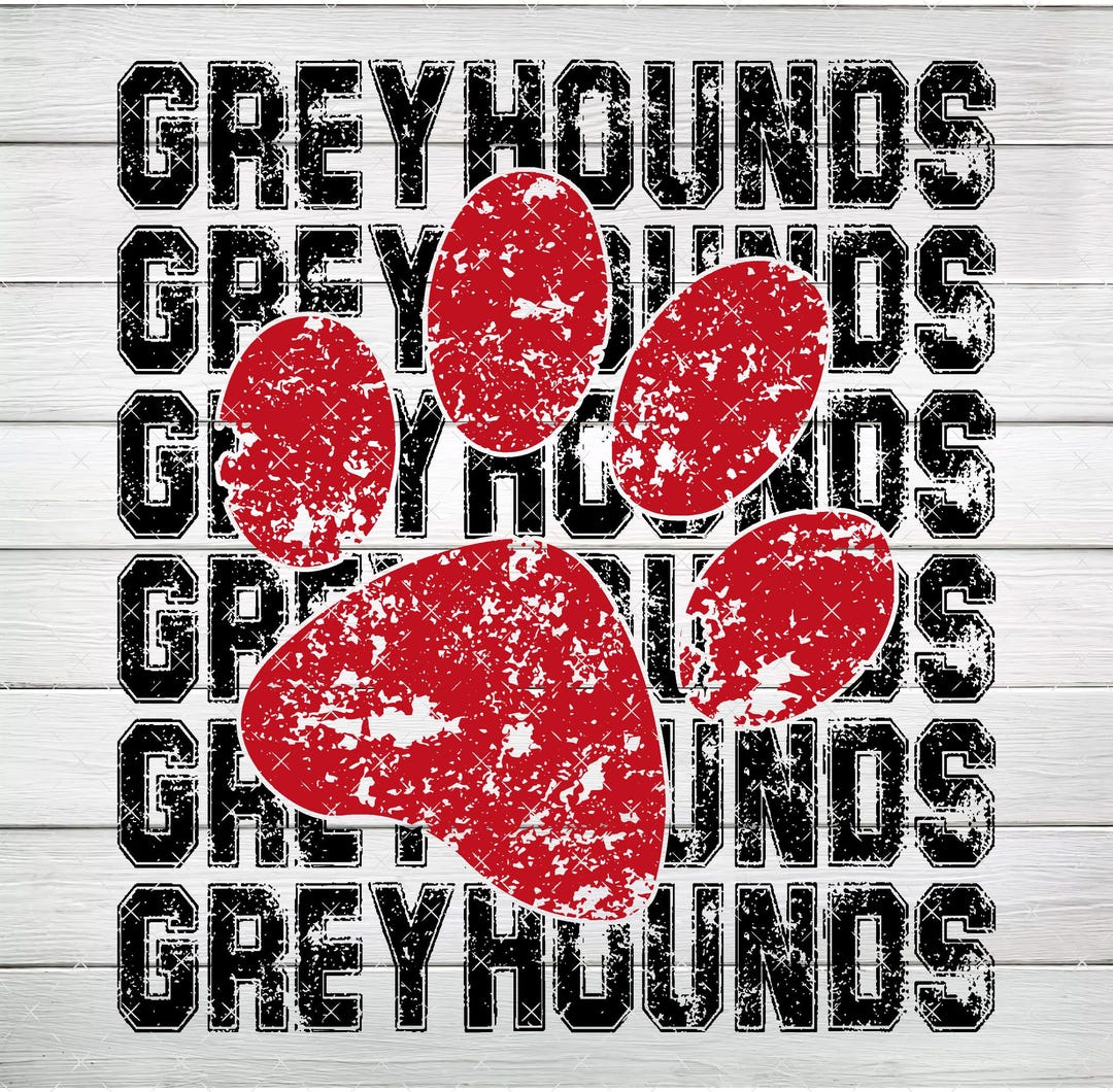 Greyhounds With Red Paw Print PNG, Digital File, Instant Download - Etsy