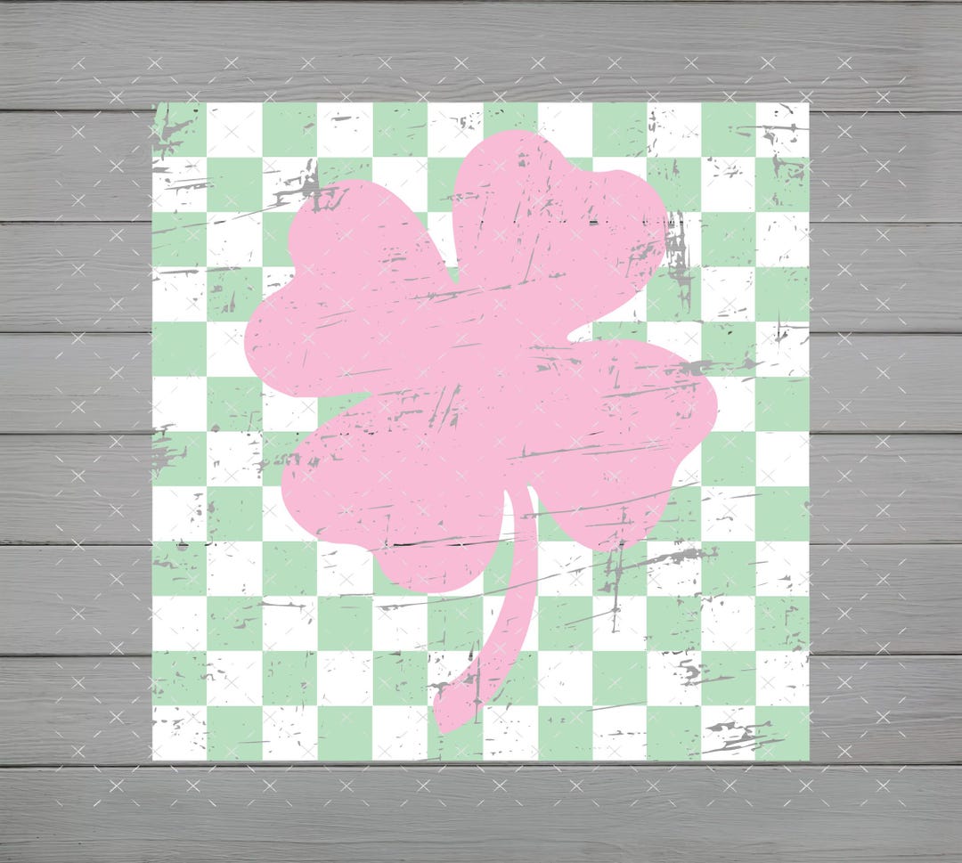 Four Leaf Clover Checkered Print PNG, Digital File, Instant Download - Etsy