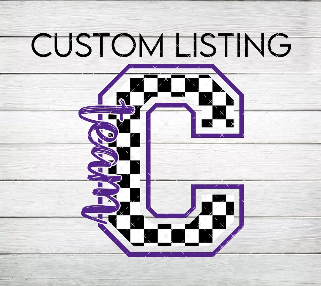 Custom Mascot Checkered Letter PNG, Digital File, Instant Download - Etsy