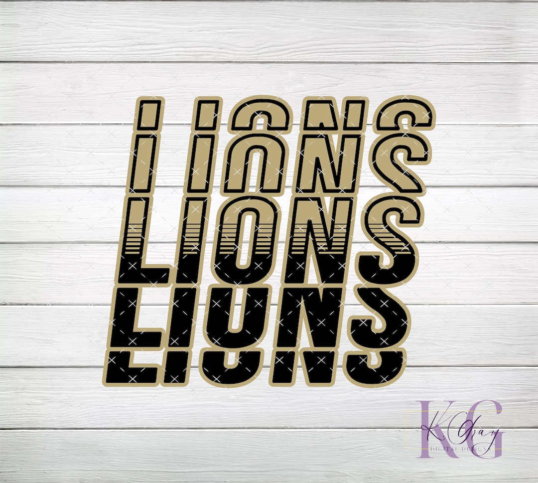 Lions Stacked Gold With Black - PNG - Etsy